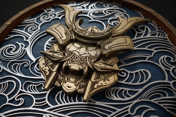 Gold Samurai Wall Art Shogun Japanese Waves Wall Art - Etsy