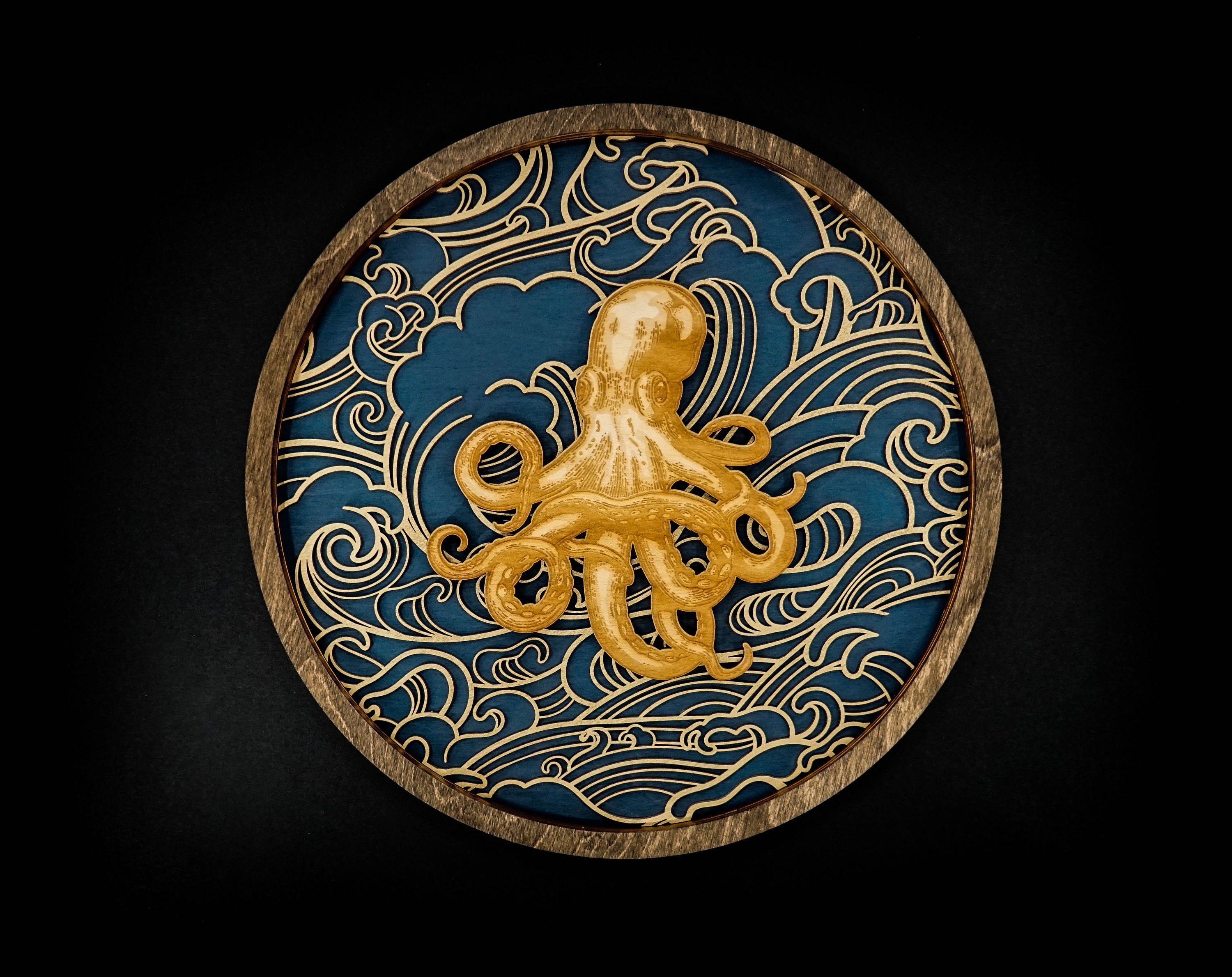 Kraken, Octopus, Japanese, Ocean, Wall Art, Customize Colors - Etsy