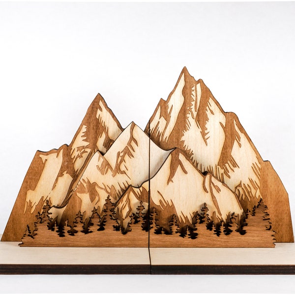 Mountain Bookends - Etsy