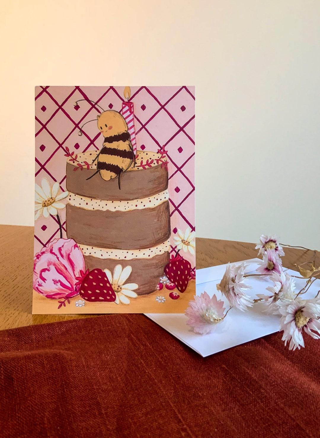 Postcard - Birthday Cake - Etsy