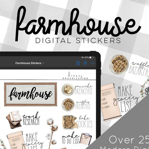 Farmhouse Digital Stickers Sticker Book for Goodnotes - Etsy
