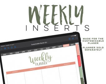 Monthly Planner Digital INSERTS for the Customizable Digital Planner ...