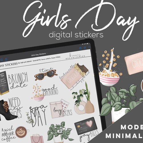 Girls Day Digital Stickers for Goodnotes Feminine Modern - Etsy