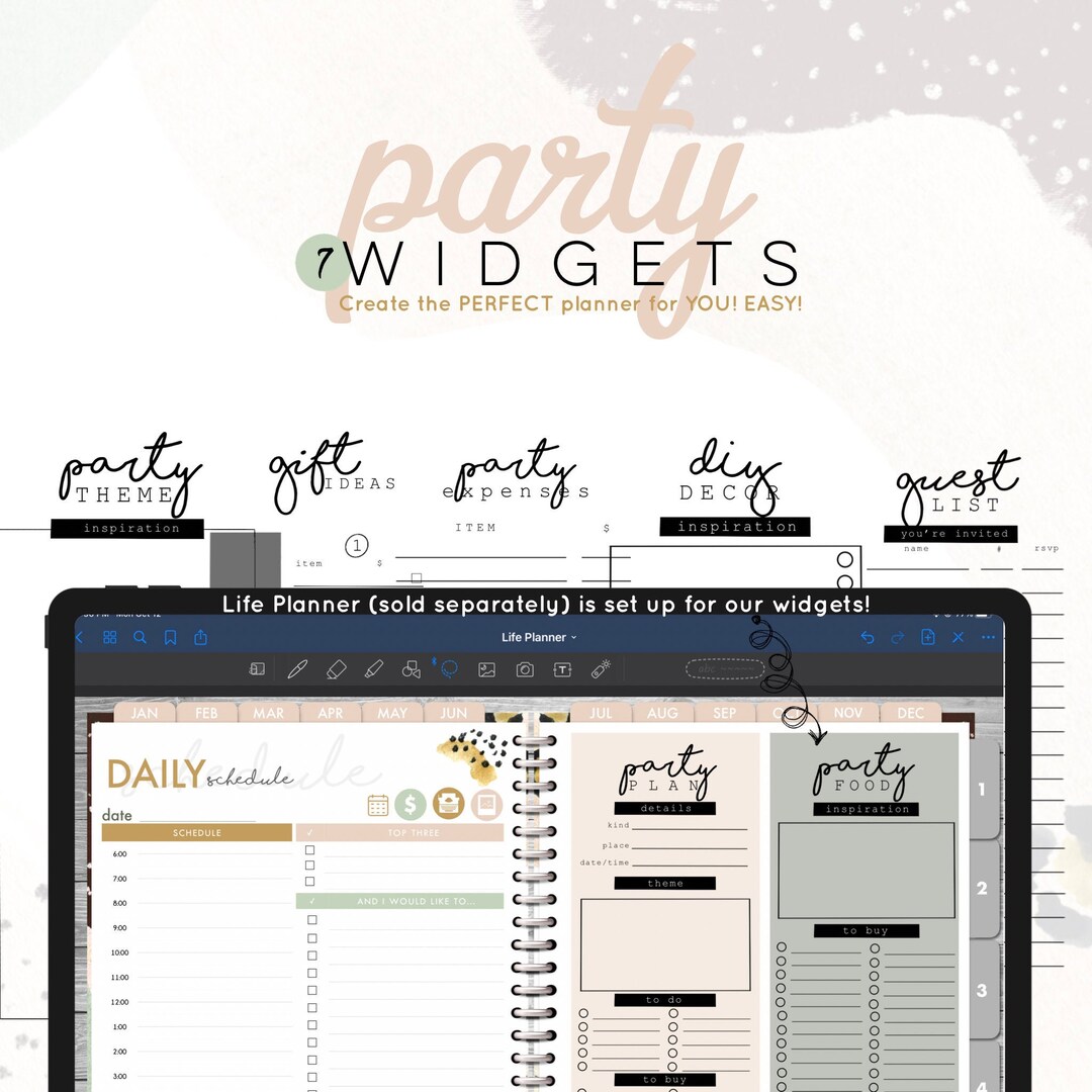 Party Widgets Plan, Diy, Decor, Budget, Gifts and More | Digital ...