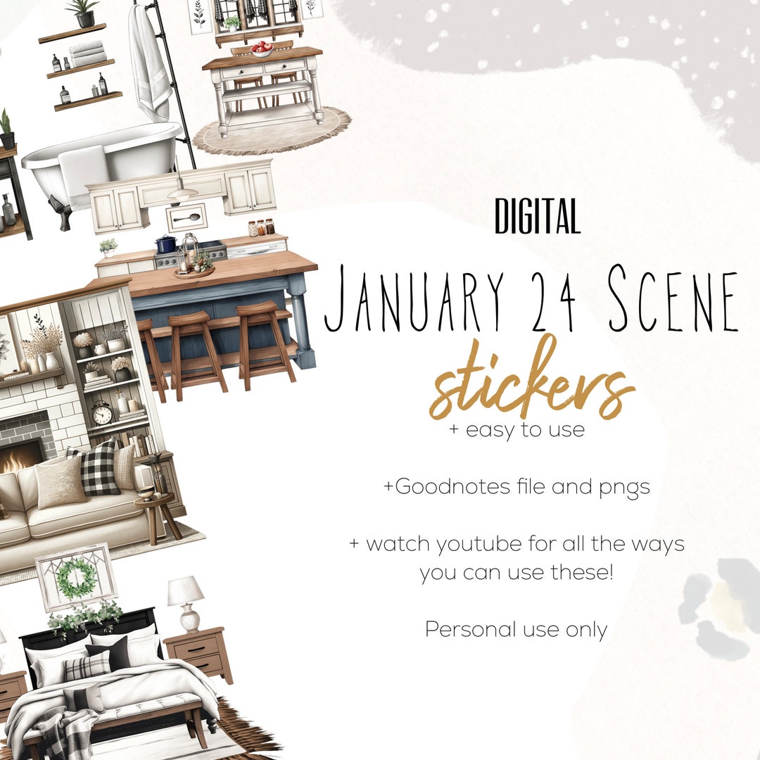 January 24 Scene Stickers, House Stickers, Cabin Stickers, Stickers for ...
