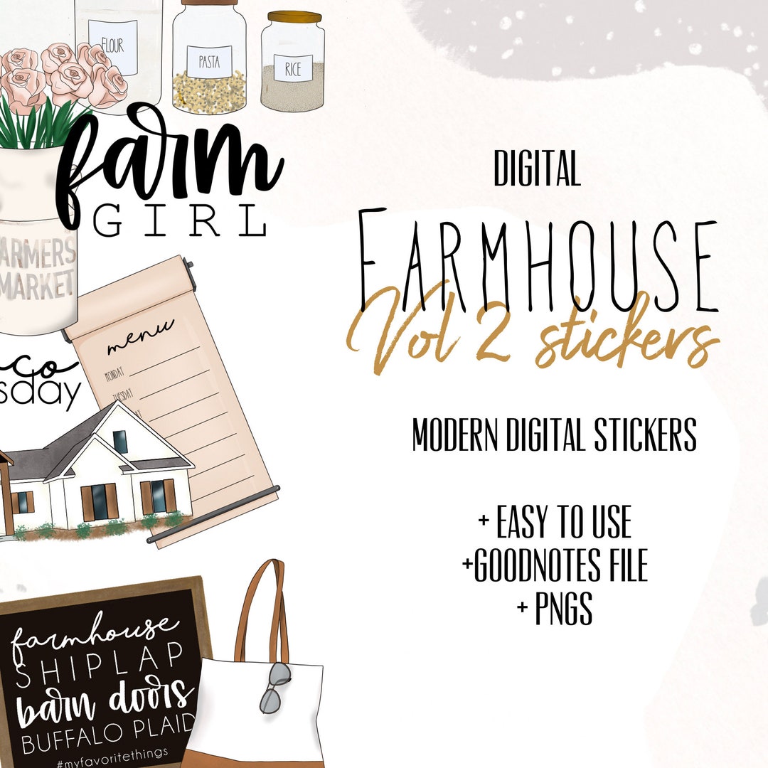 Farmhouse digital Stickers | Farmhouse stickers Goodnotes Modern ...