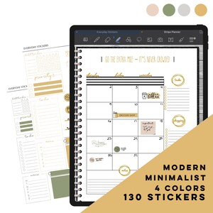 Everyday Common Minimalist Modern Digital Stickers for Goodnotes ...