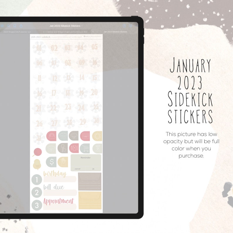January 2023 Sidekick Stickers Essential Planning Stickers - Etsy
