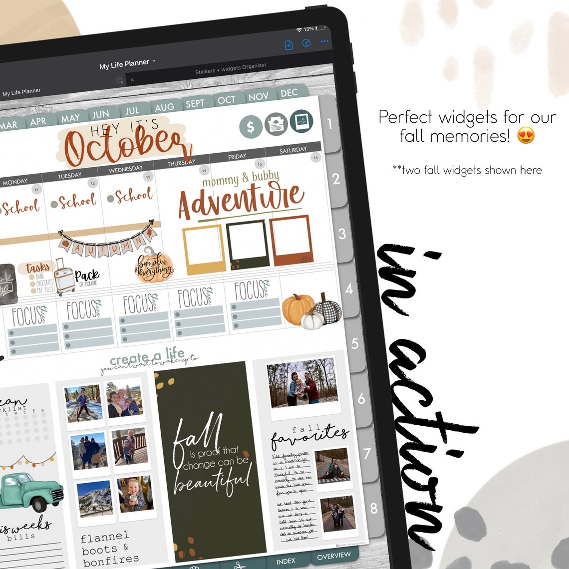 Fall Memory Widgets Digital WIDGETS for the Customizable - Etsy