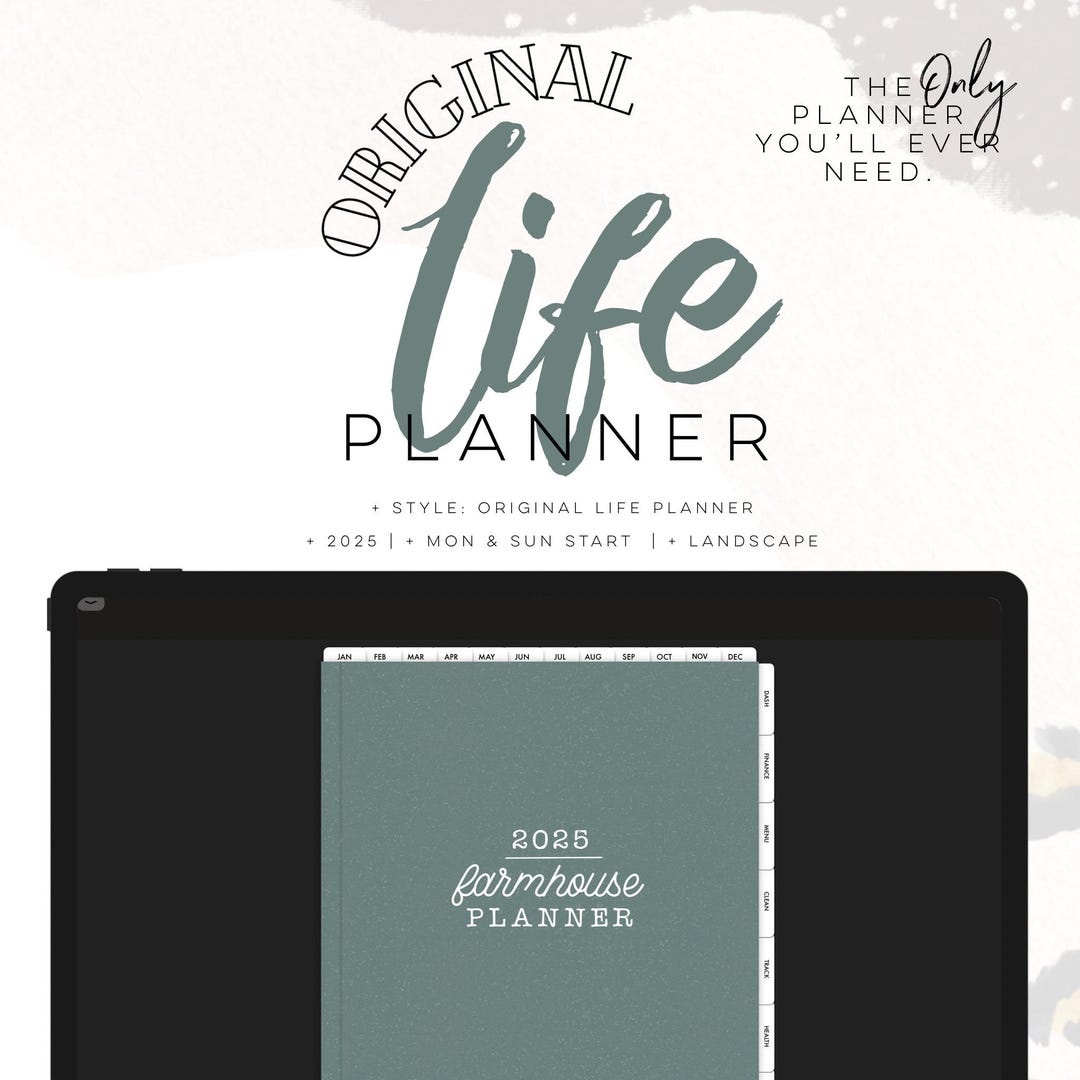 2025 Life Farmhouse Planner LANDSCAPE | Digital Life Planner With ...