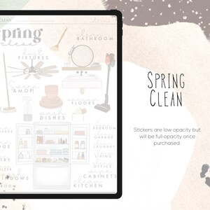 Spring Cleaning Digital Stickers for Digital Planning Farmhouse ...