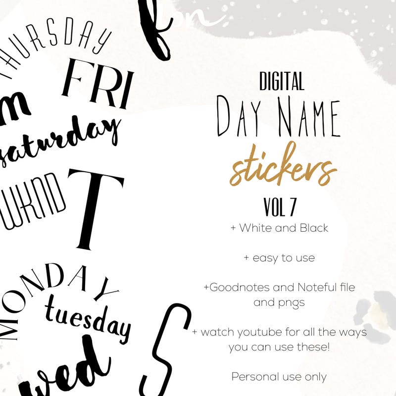 Calendar Name Stickers - Etsy