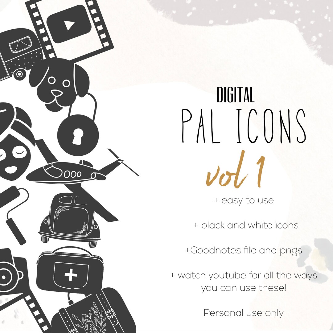 Pal Icons Vol 1 for Digital Planning | Everyday Planner Icons - Etsy