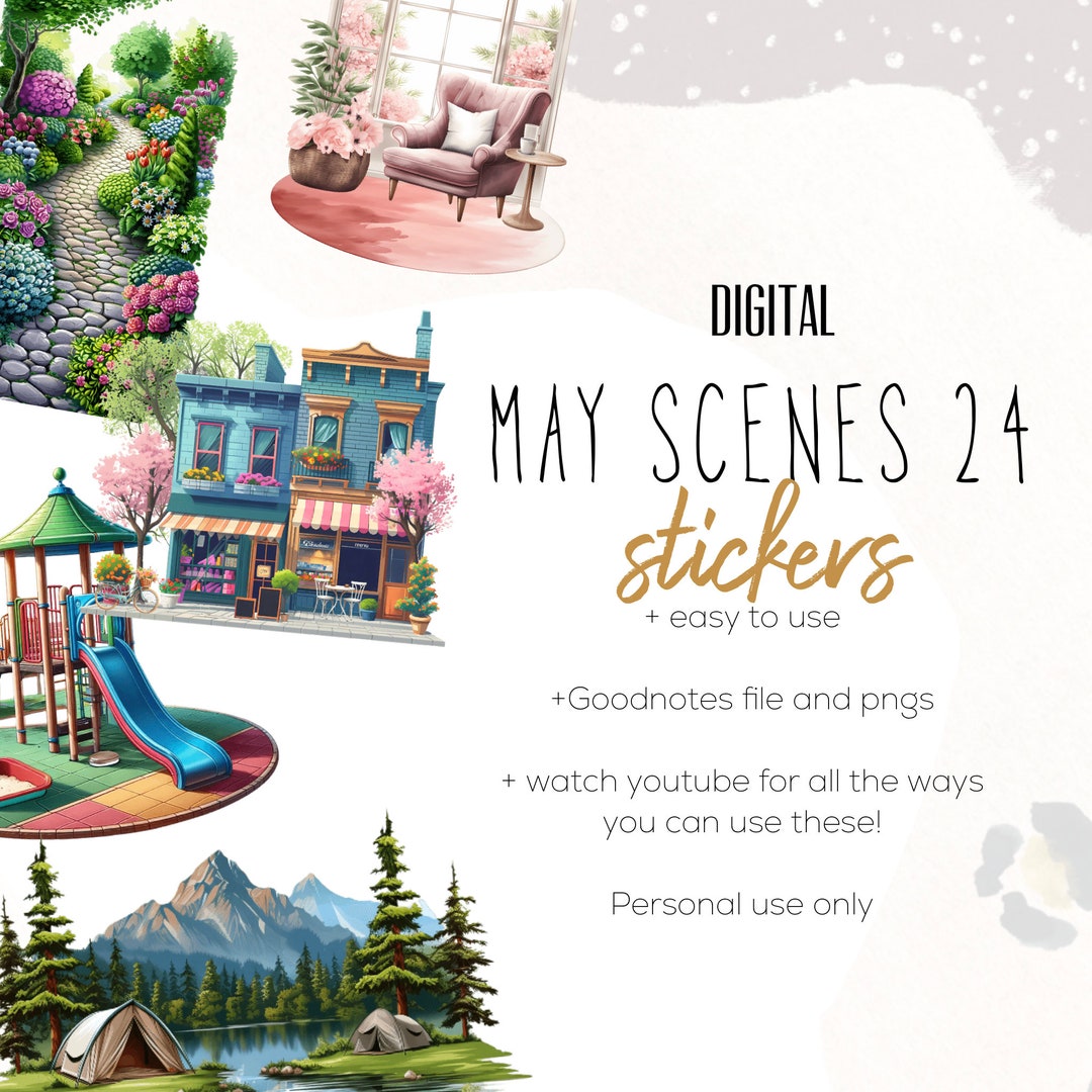 May 24 Scene Digital Sticker, Digital Planning, Playground, Camping ...