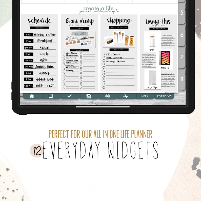 Everyday Widgets - Shopping, Schedule, Grid, Dots, Brain Dump | Digital ...