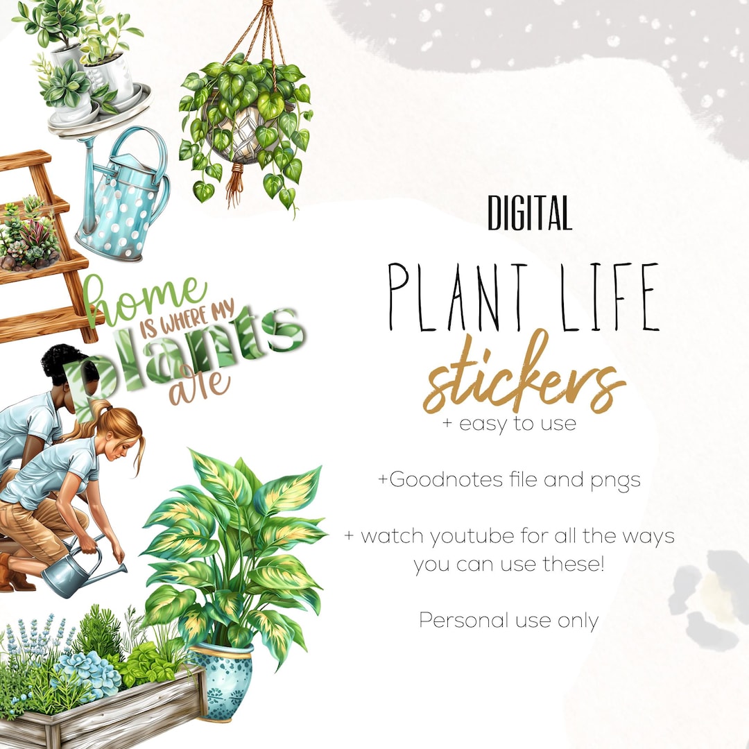 Plant Life Digital Stickers | Gardens, Plants Goodnotes Modern Stickers ...