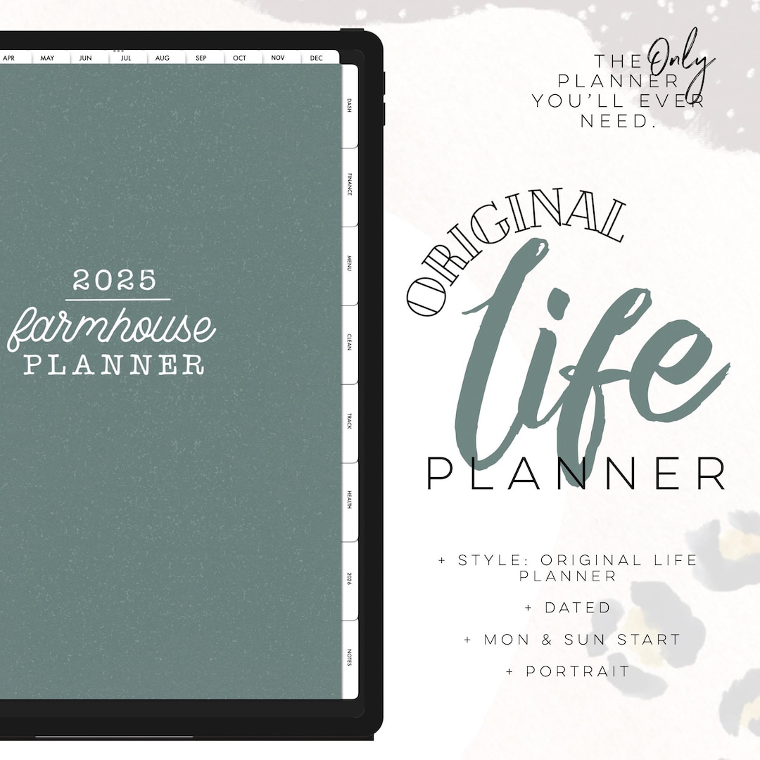 2025 Life Planner Farmhouse Portrait | Digital Life Planner Easy ...