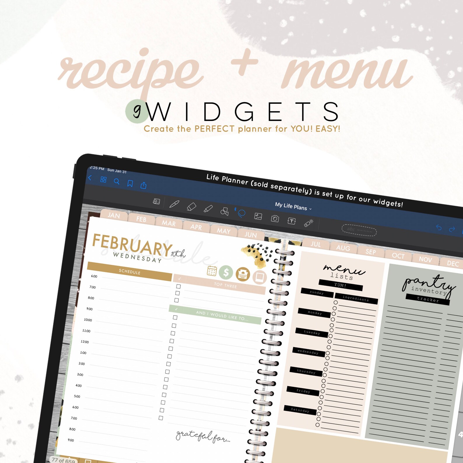 Recipe Menu Widgets, Recipe Widgets Menu and Pantry Digital WIDGETS for ...