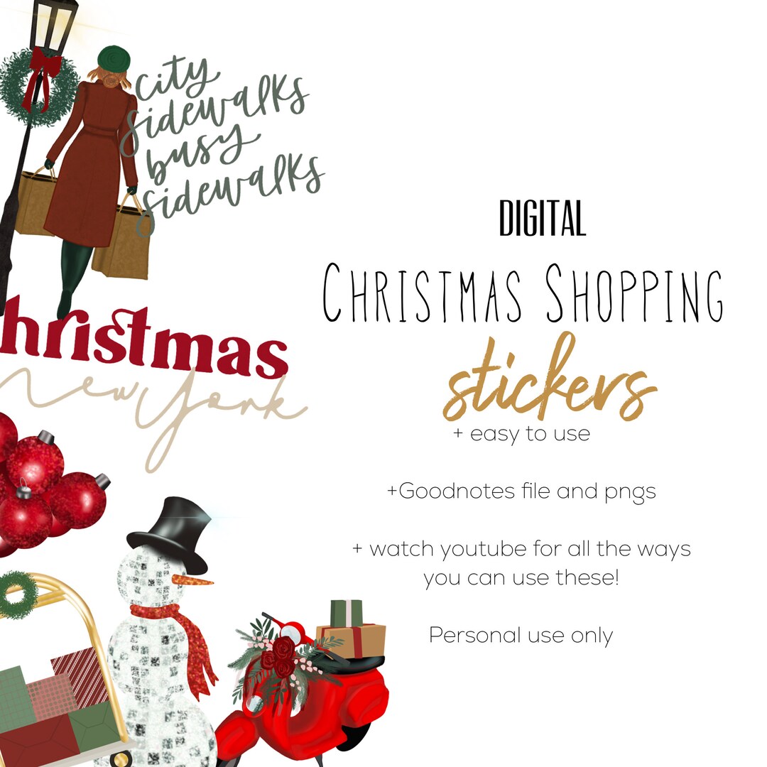 December Christmas Shopping Digital Stickers | Christmas Goodnotes ...
