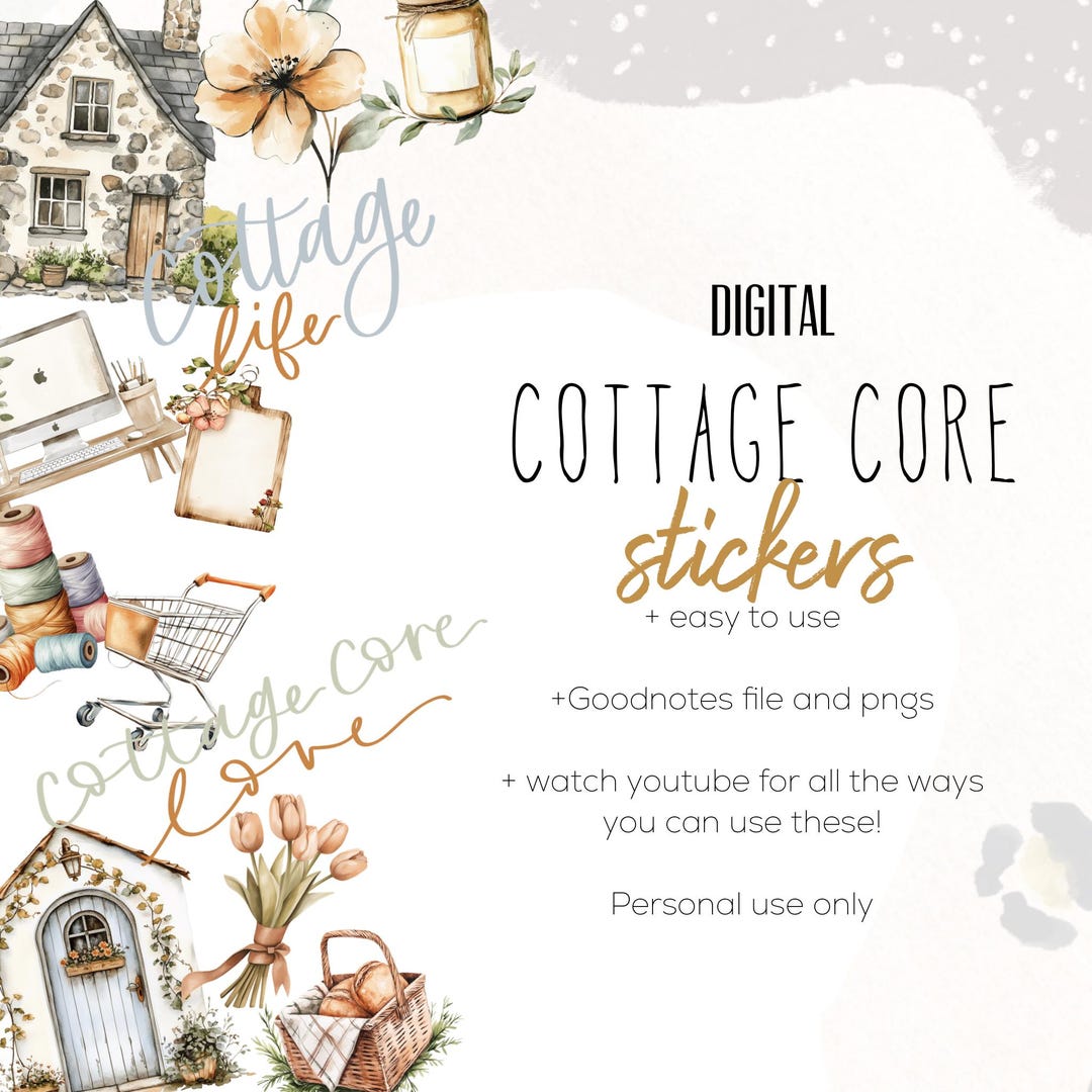 Cottage Core 25 Digital Stickers | Floral Goodnotes Modern Stickers ...