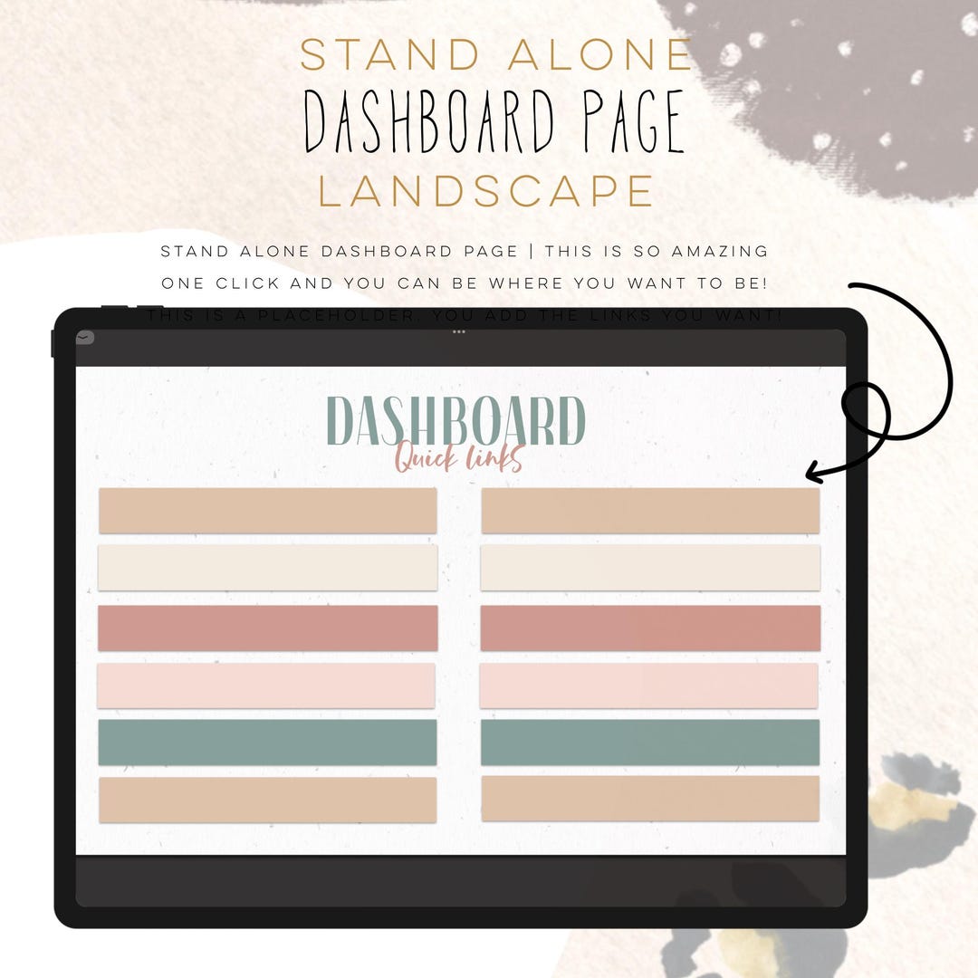 Landscape Dashboard Page for Goodnotes | Noteful | Digital Modern ...
