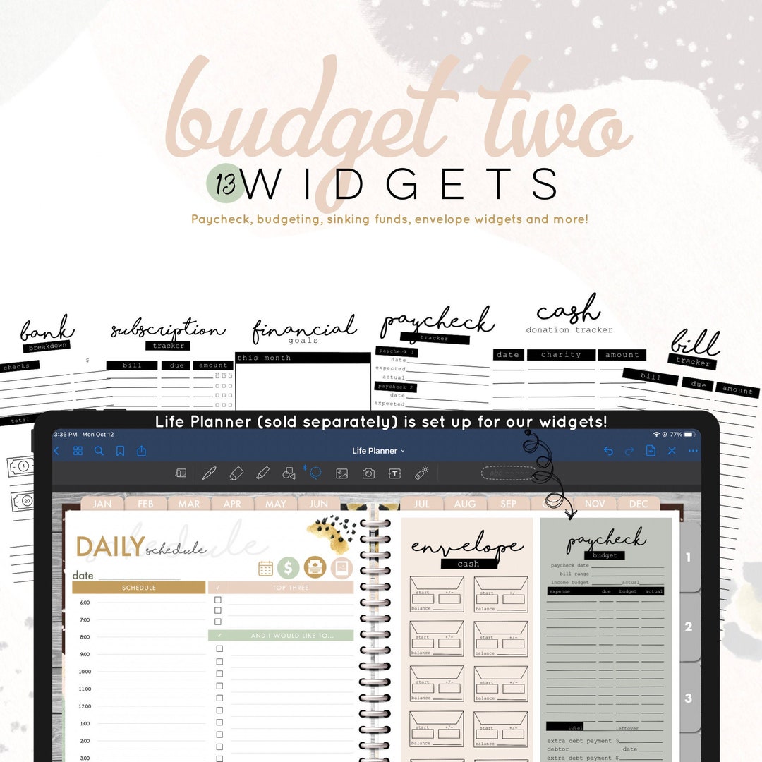 Budget Widgets TWO, Sinking Funds, Paycheck Finance Widget | Digital ...