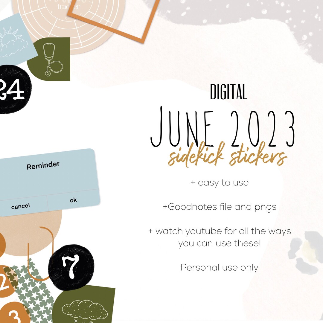 June 2023 Sidekick Digital Stickers | Summer Father’s Day Goodnotes ...