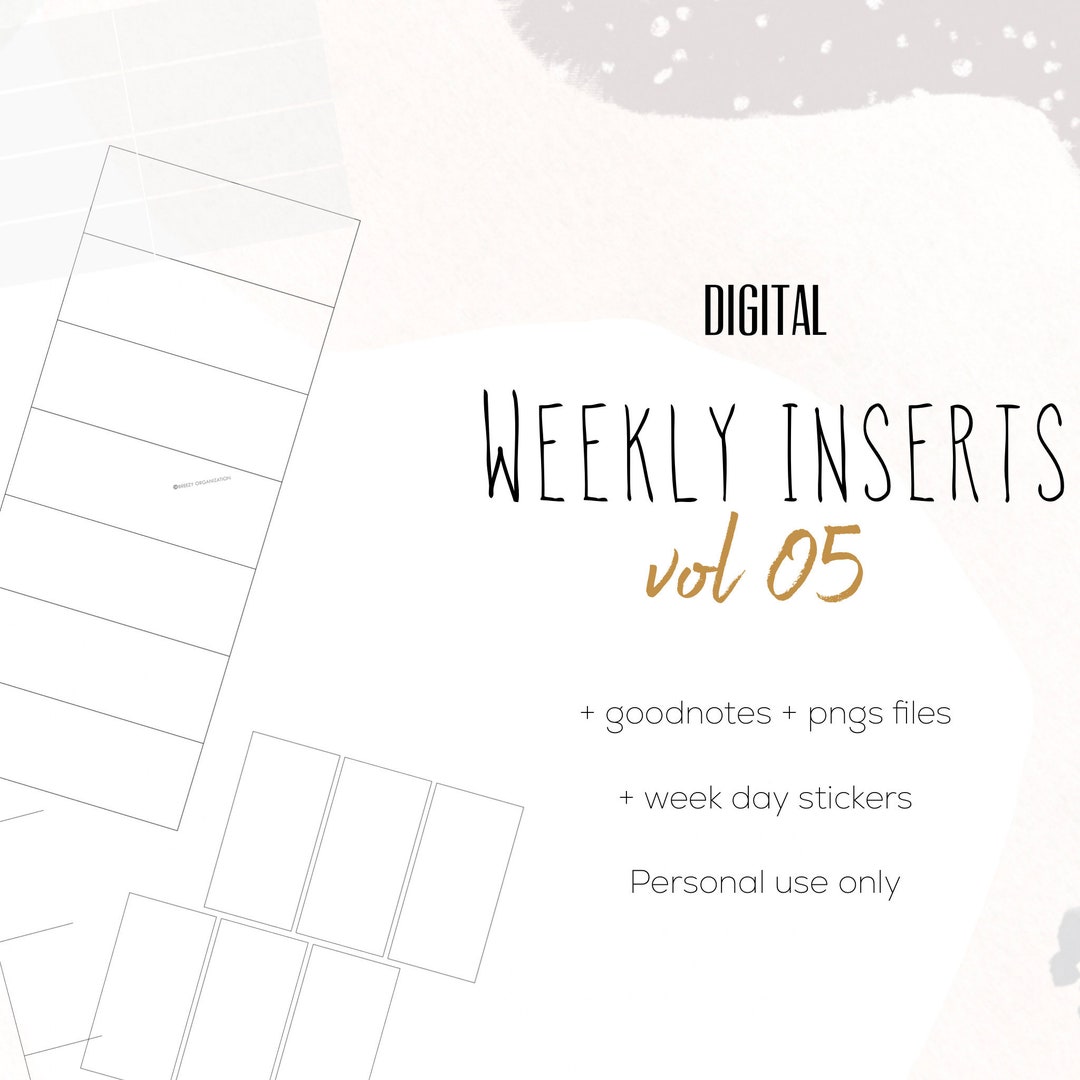 Weekly Inserts Vol 5 for Customizable and Life Digital Planner ...
