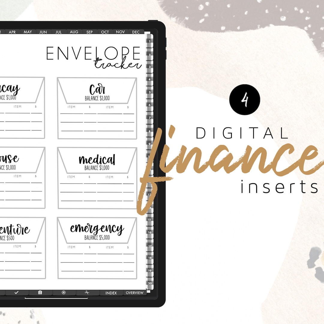 Finance Digital INSERTS for the Customizable and Life Digital Planner ...