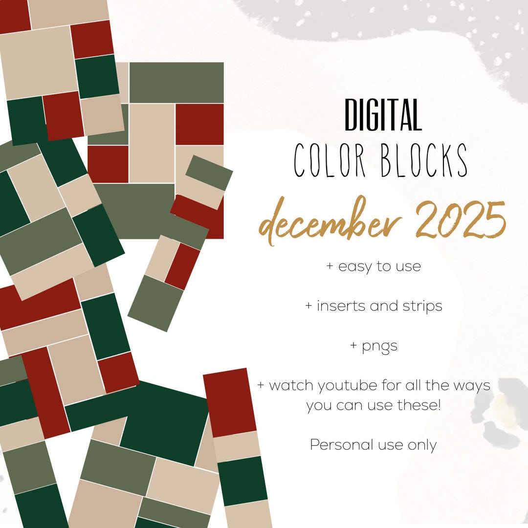 December 25 Color Blocks for the Customizable and Life Digital Planner ...