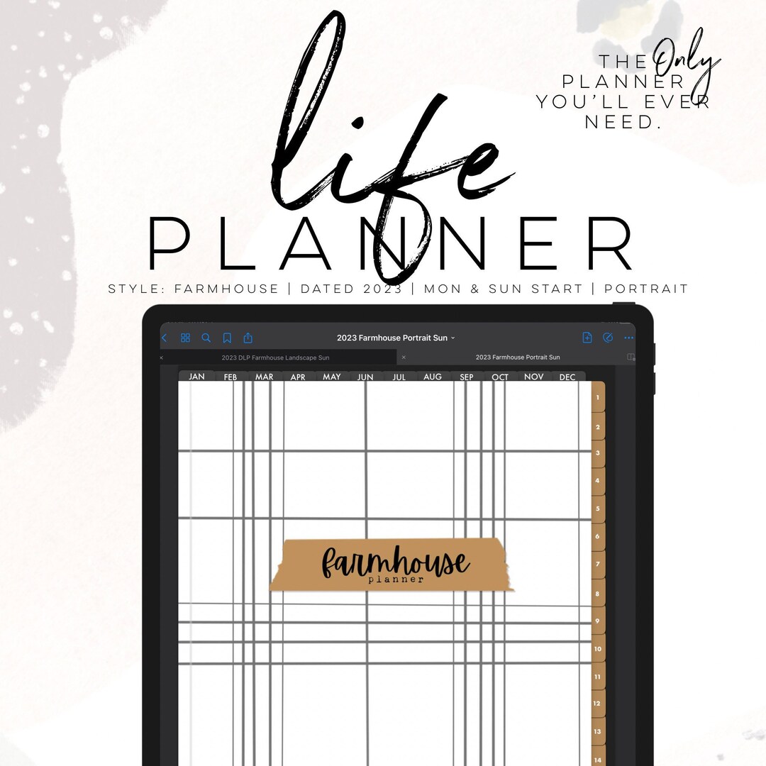 2023 Life Planner Farmhouse Portrait Digital Life Planner Easy ...
