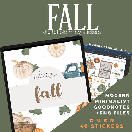Fall Digital Sticker Pack for Goodnotes and PNG Files Fall - Etsy