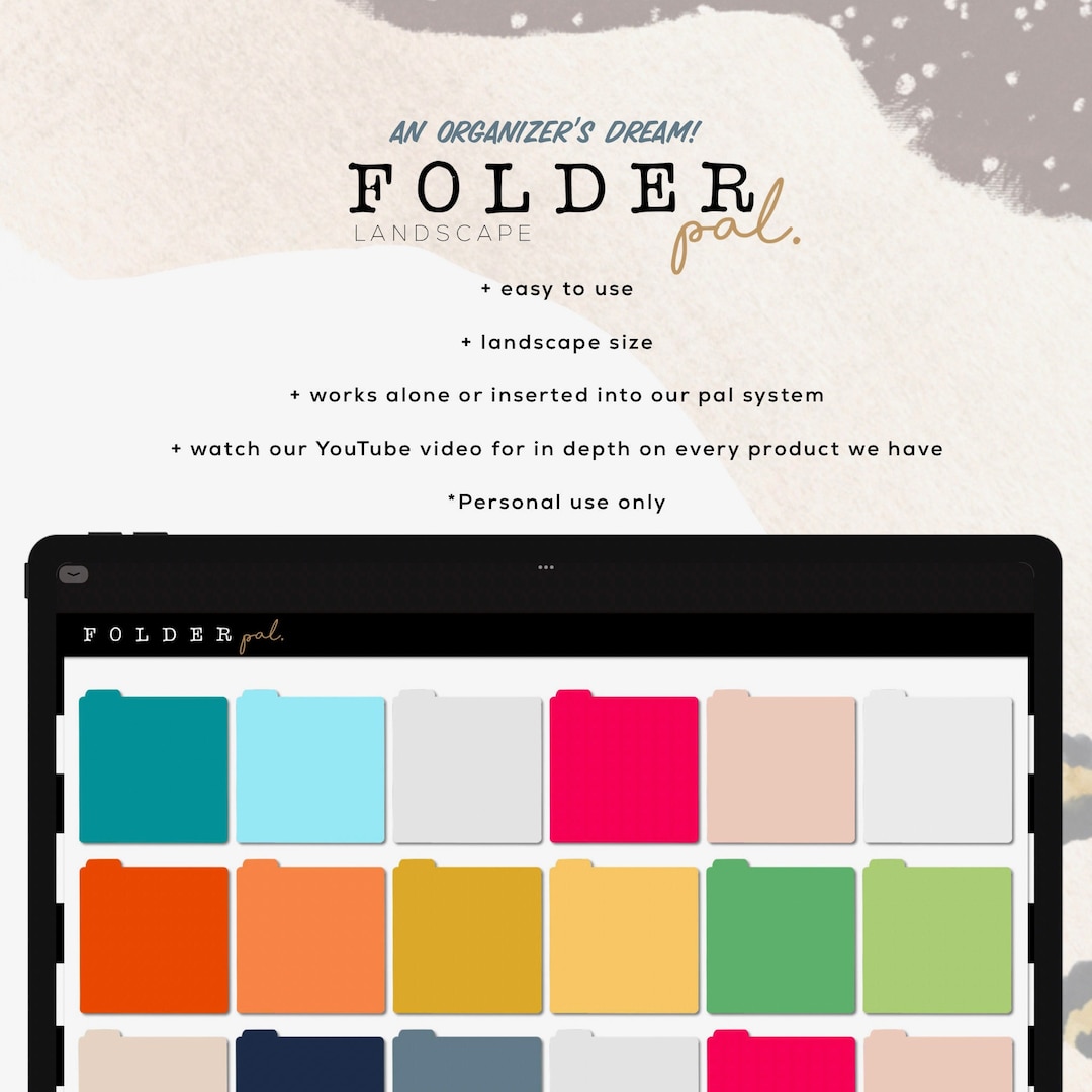 Landscape Folder Pal | the Digital Planning Organizing System! Digital ...