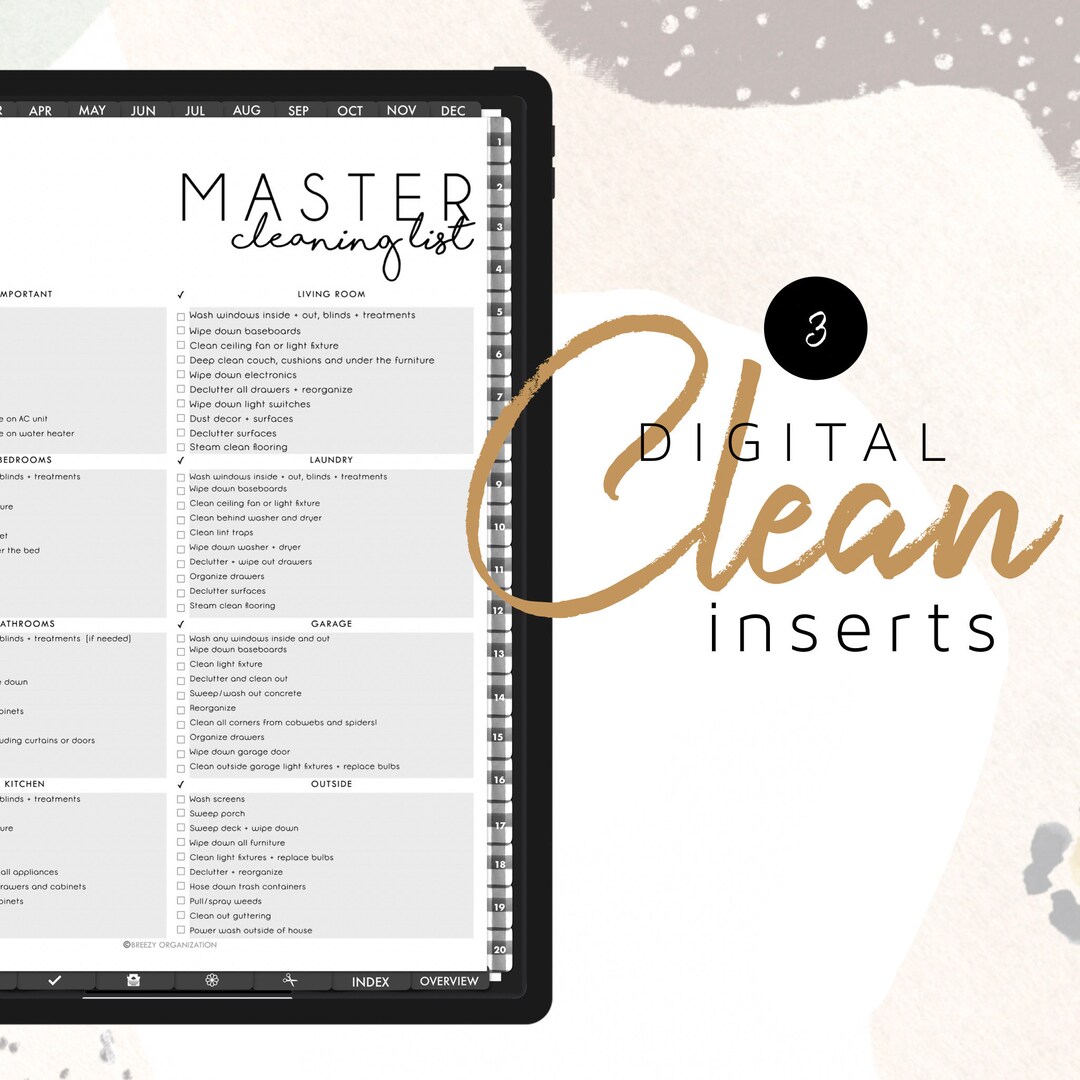 Cleaning Digital INSERTS for the Customizable and Life Digital Planner ...
