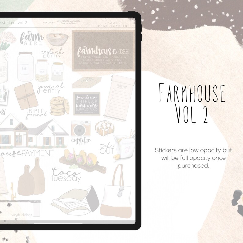 Farmhouse digital Stickers | Farmhouse stickers Goodnotes Modern ...