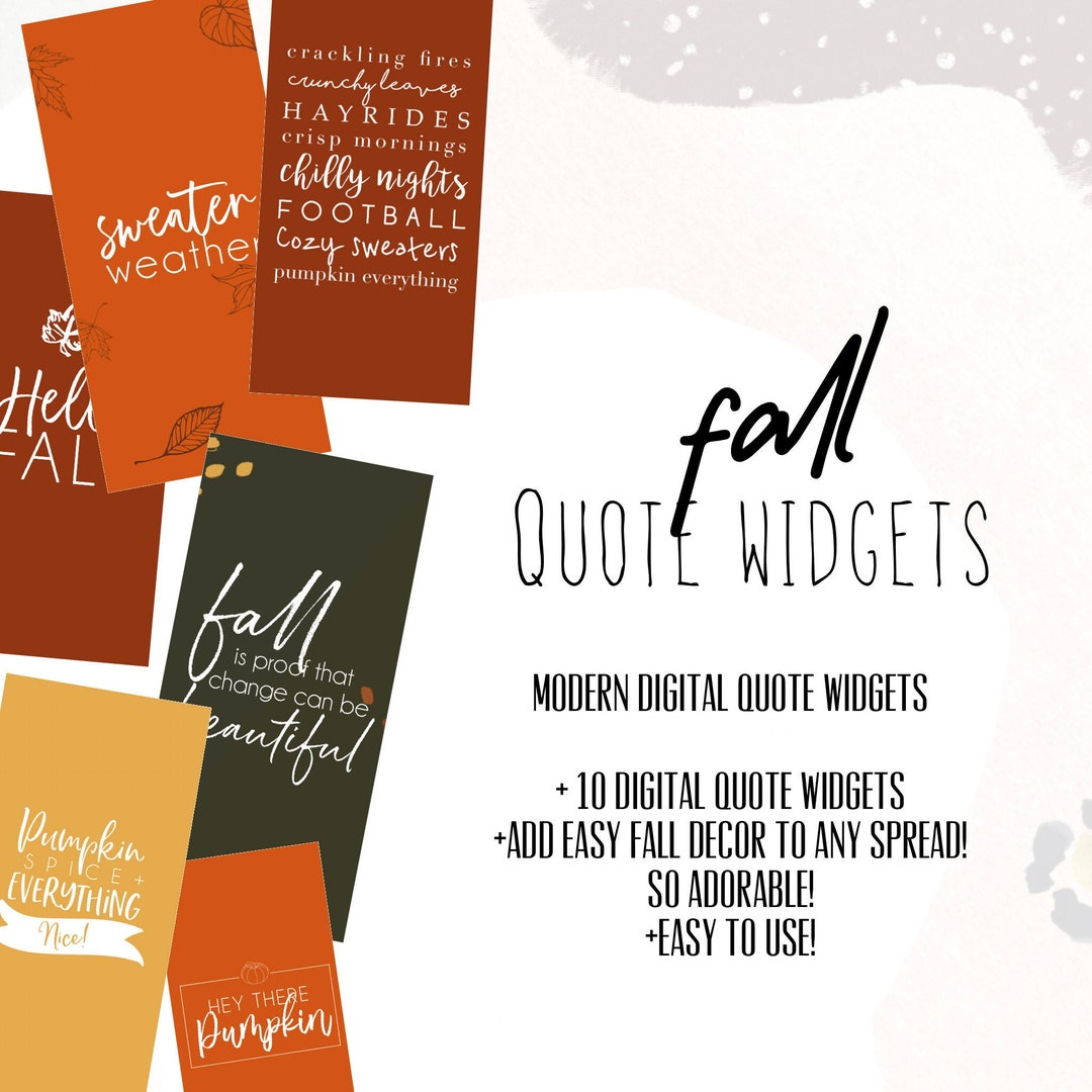Fall Widgets Quotes Sticker Pack | Fall Digital Quote Stickers| Digital ...
