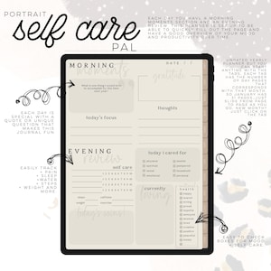 Self Care Pal PORTRAIT | Self Care Journal | Digital Planner Organizer ...