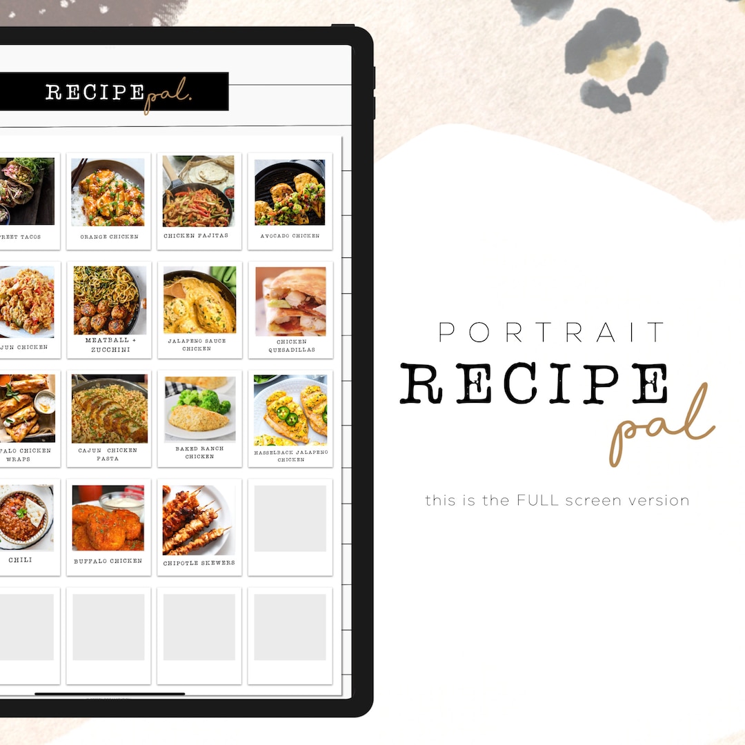 Portrait Recipe Pal | the Digital Planning Organizing System! Digital ...