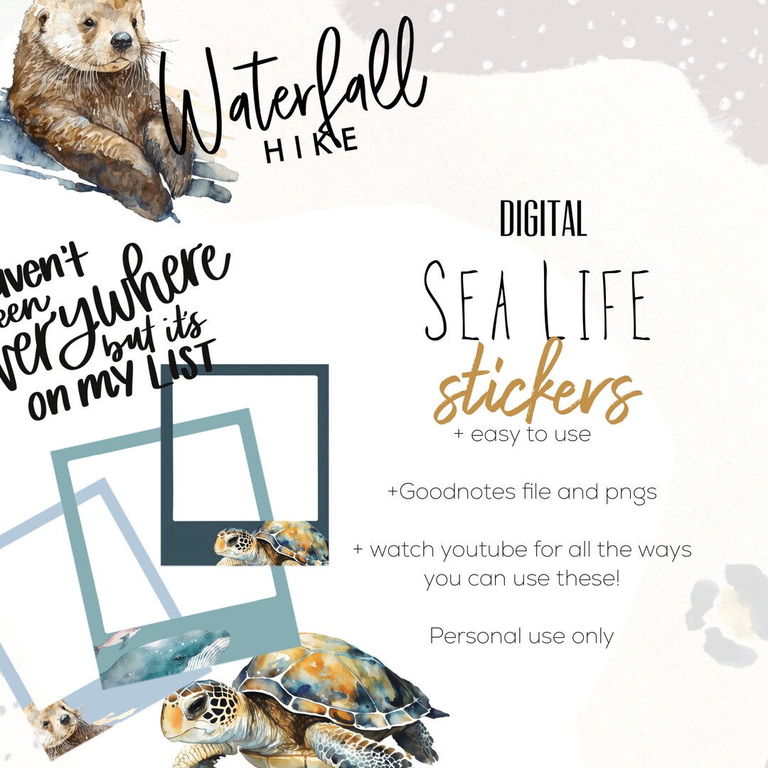 Sea Life Digital Stickers, Travel Digital Stickers, Digital Planning ...
