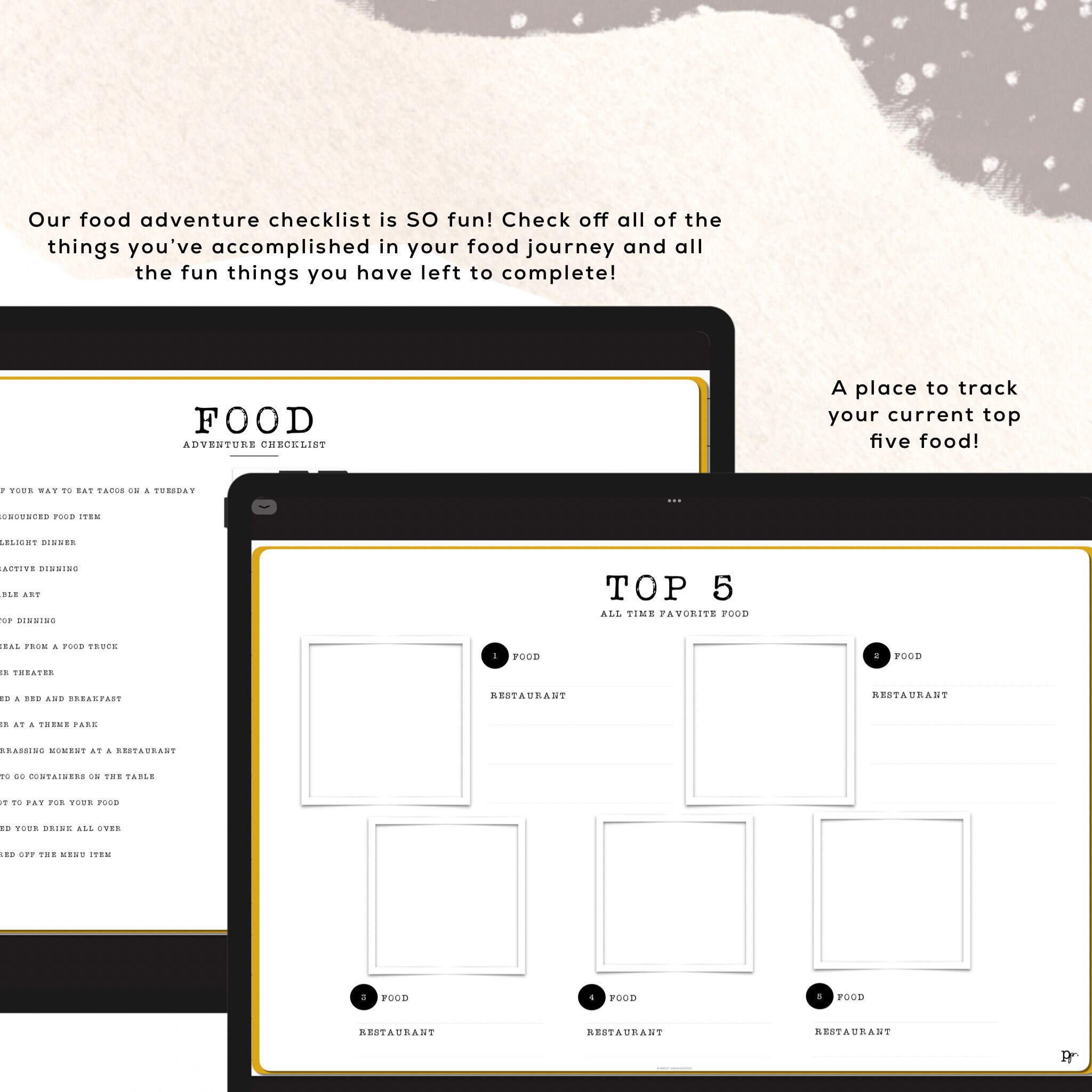 Restaurant Food Review Pal LANDSCAPE | Passport Style Digital Planner ...