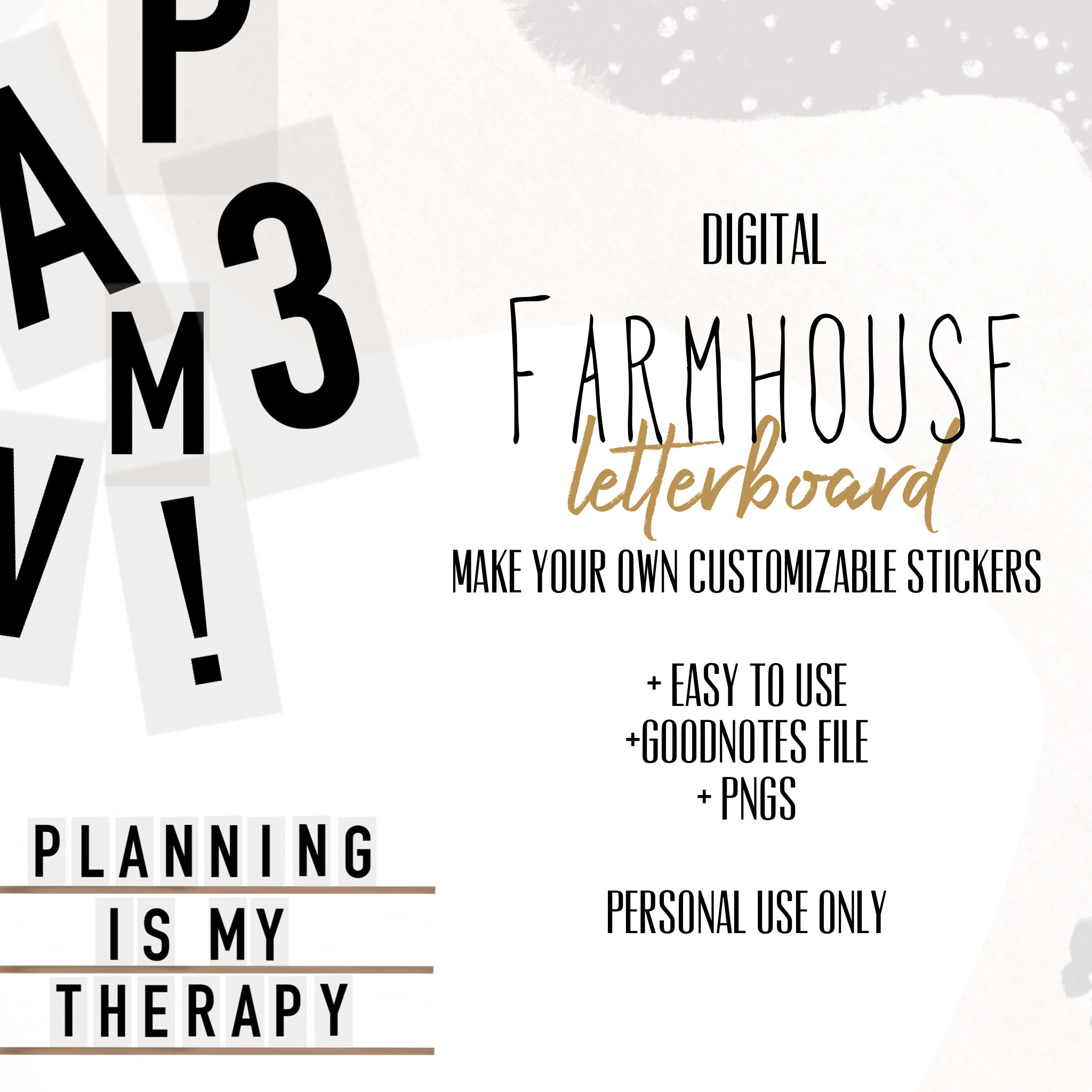 Farmhouse Letter Board Digital Stickers Statement Shelf - Etsy