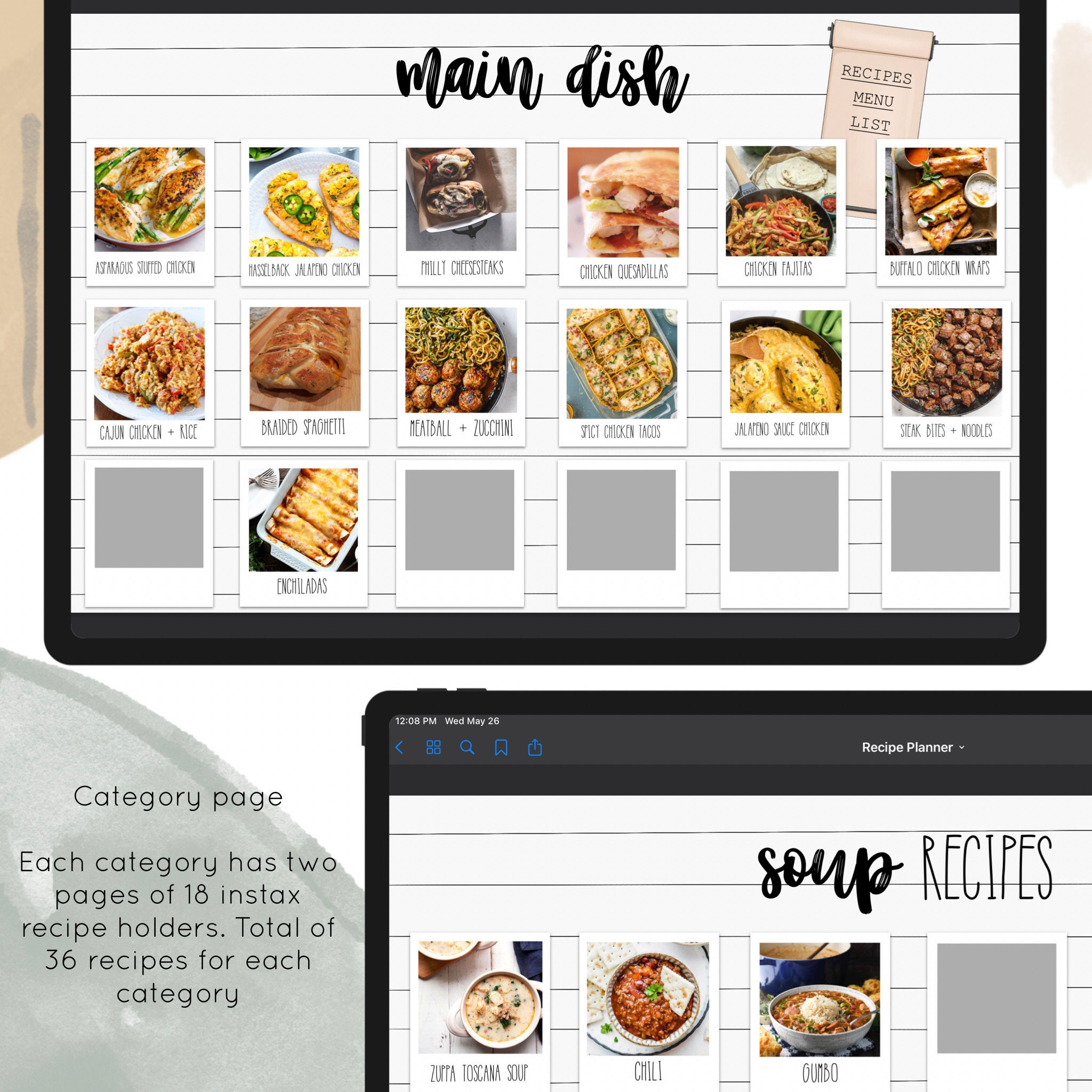 Farmhouse Digital Recipe Planner Digital Cook Book - Etsy
