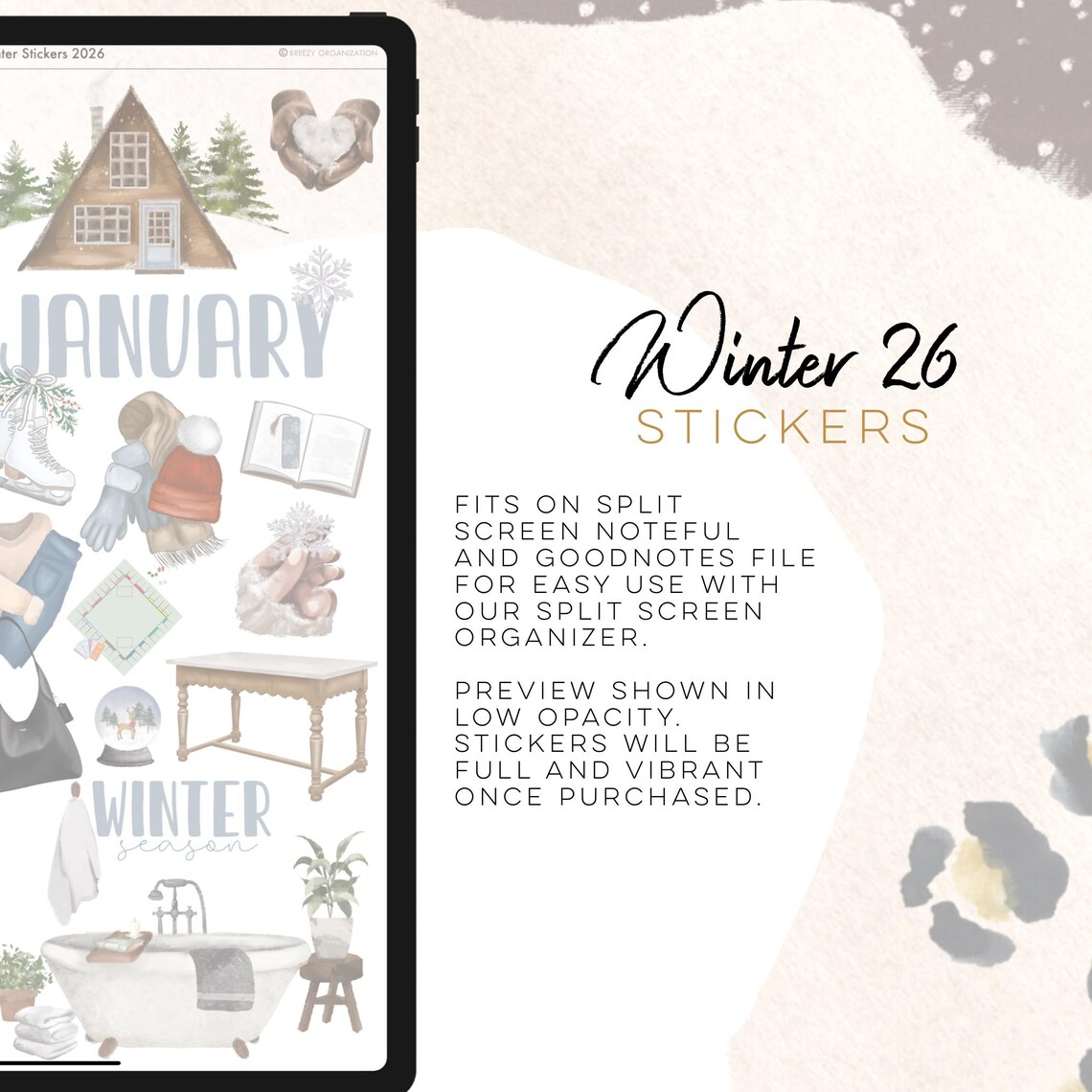 Winter Stickers 26 Stickers Digital Stickers, Digital Planning, Ice ...