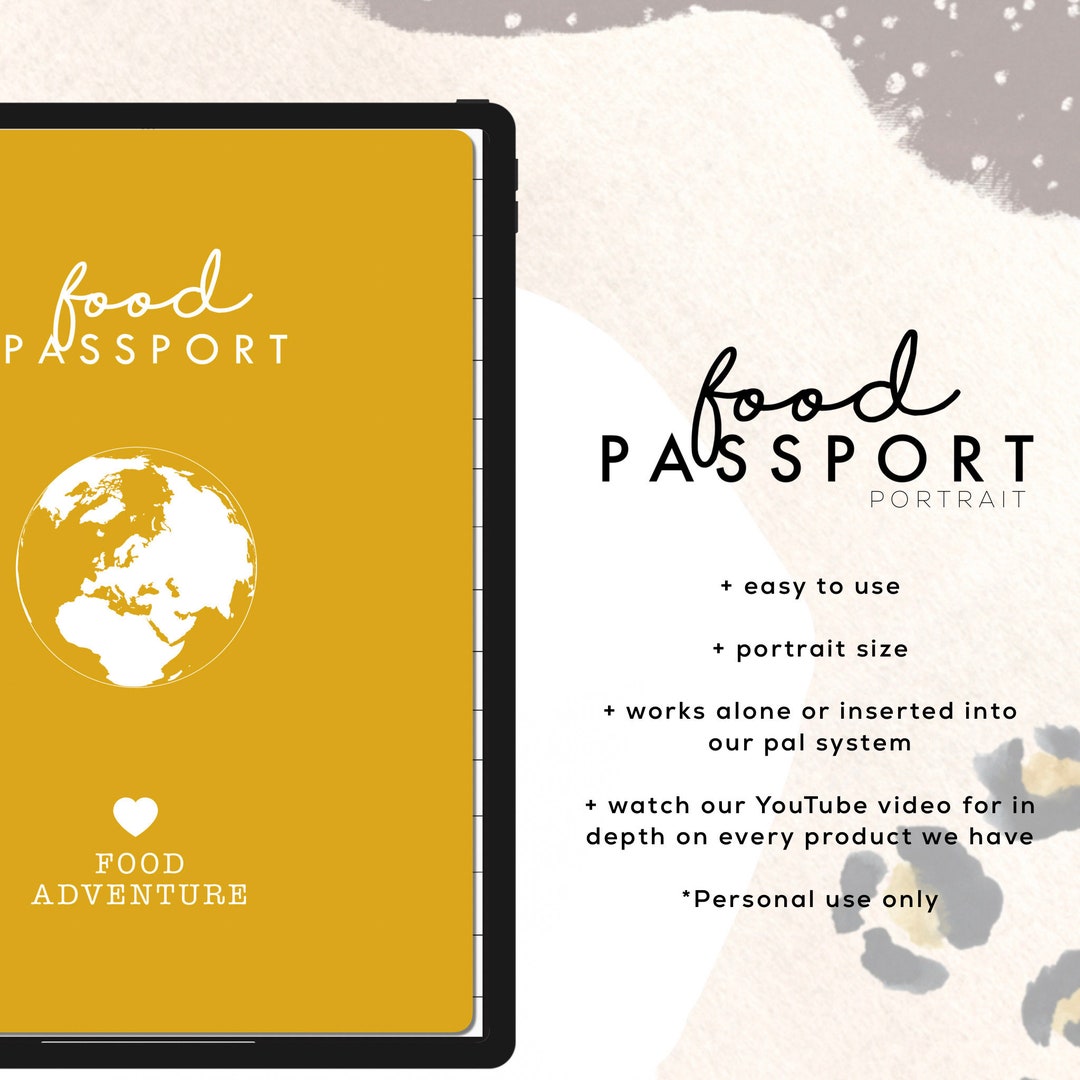 Restaurant Food Review Pal PORTRAIT | Passport Style Digital Planner ...