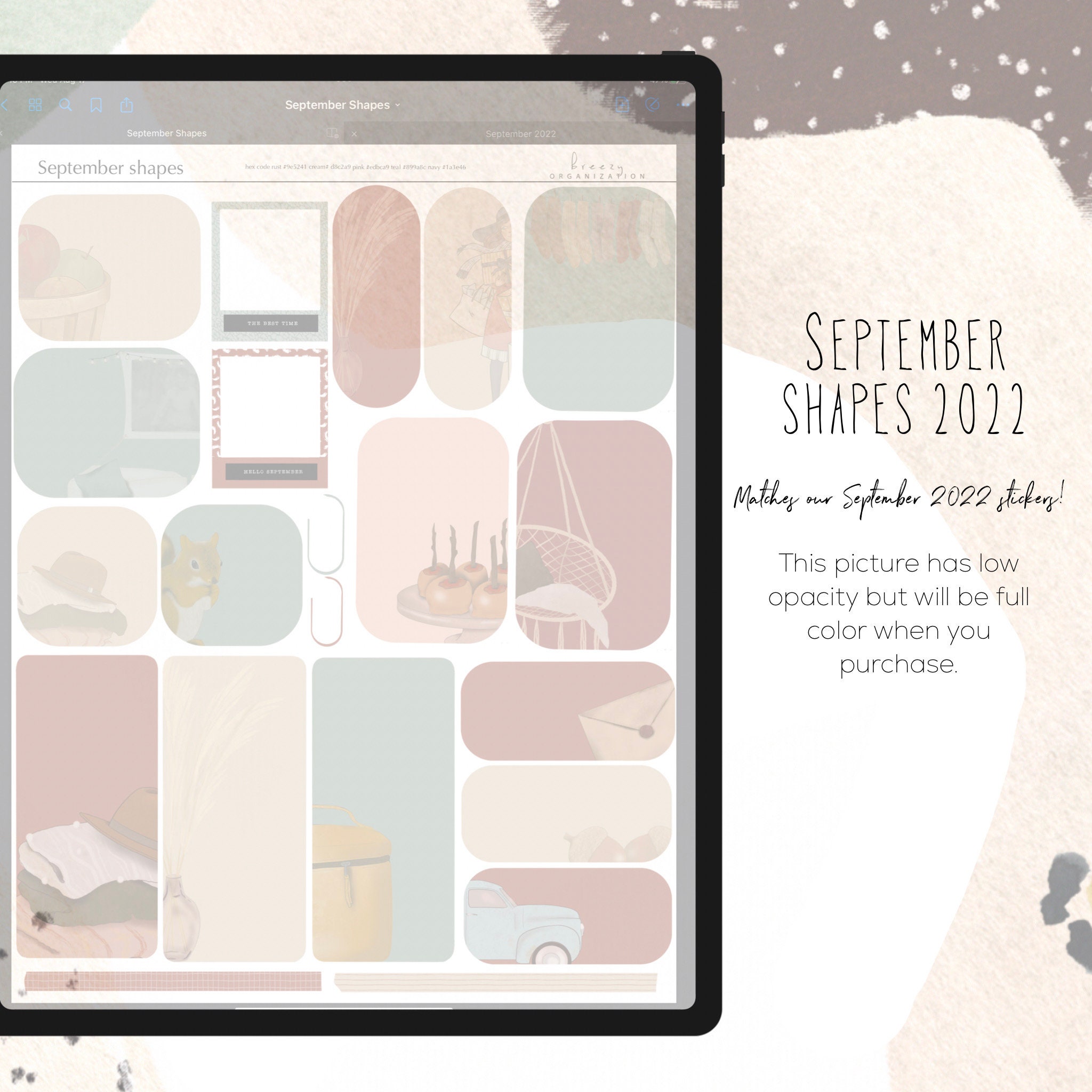 September 2022 Stickers Widgets for Goodnotes | September 2022 Digital ...