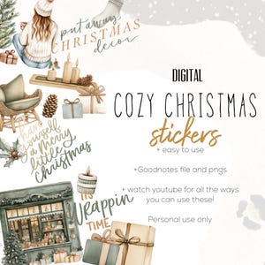 Cozy Christmas 24 Digital Stickers | Christmas Goodnotes Modern ...