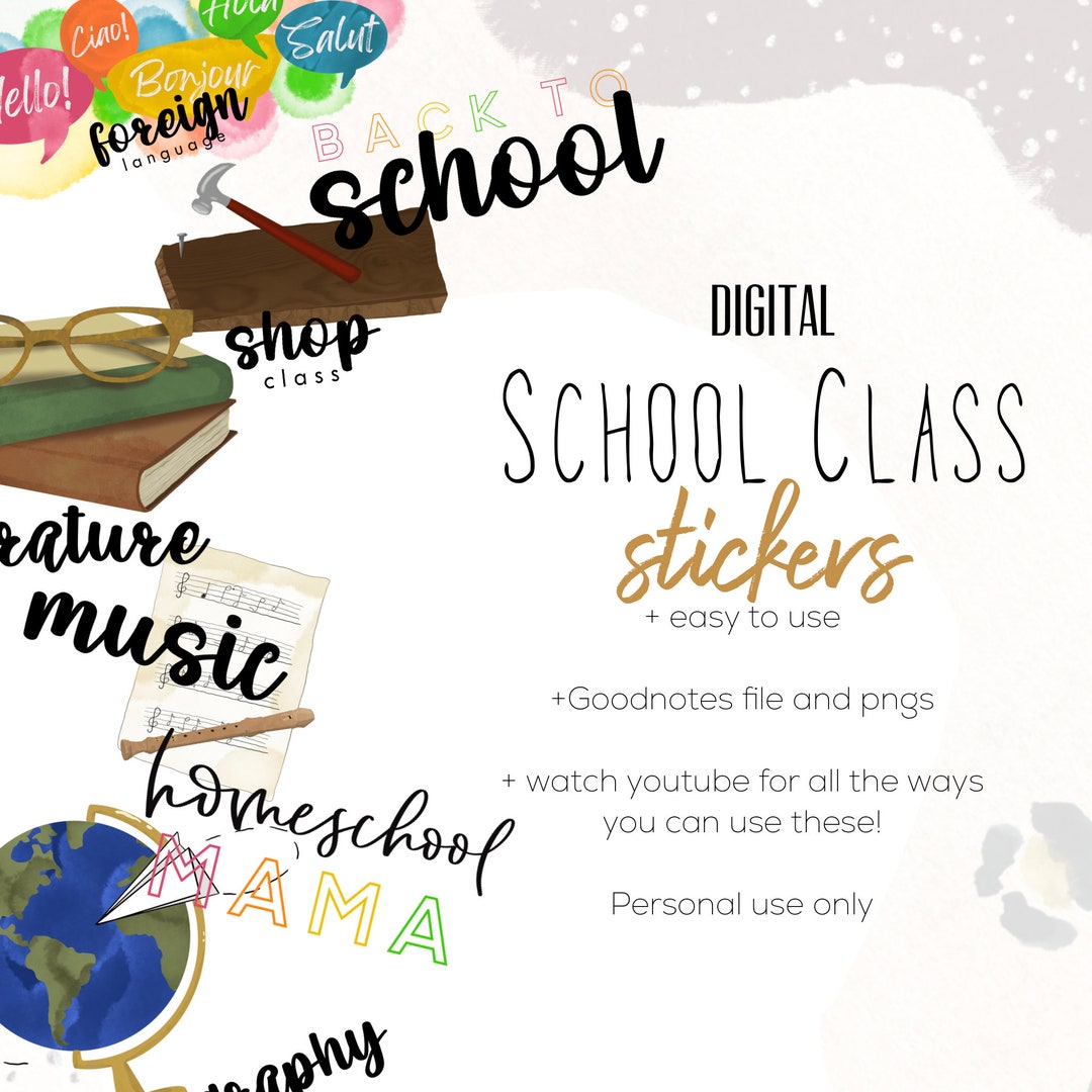 Digital School Stickers, 2023 Back to School Stickers, Homeschool ...