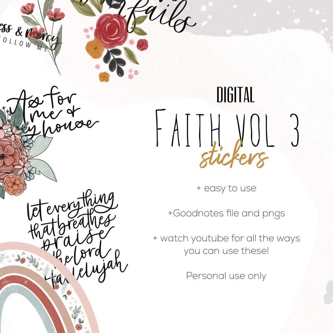 Faith Stickers Vol 3 | Modern Floral and Rainbow Bible Stickers - Etsy