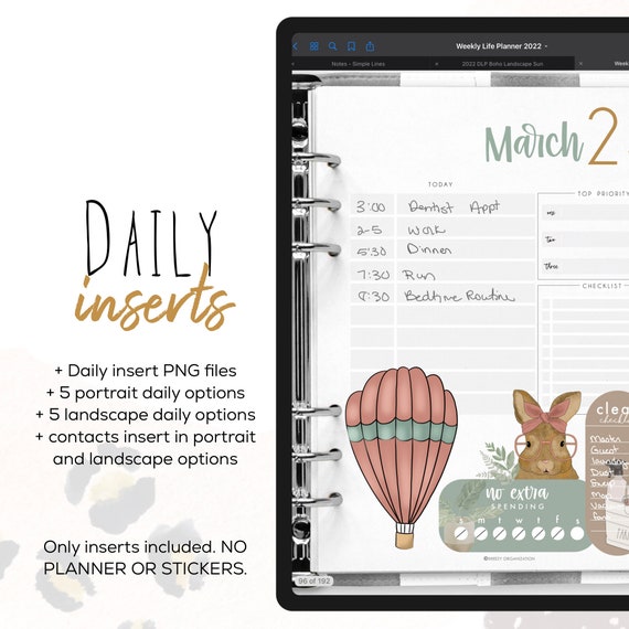 Daily Digital INSERTS for the Customizable and Life Digital | Etsy