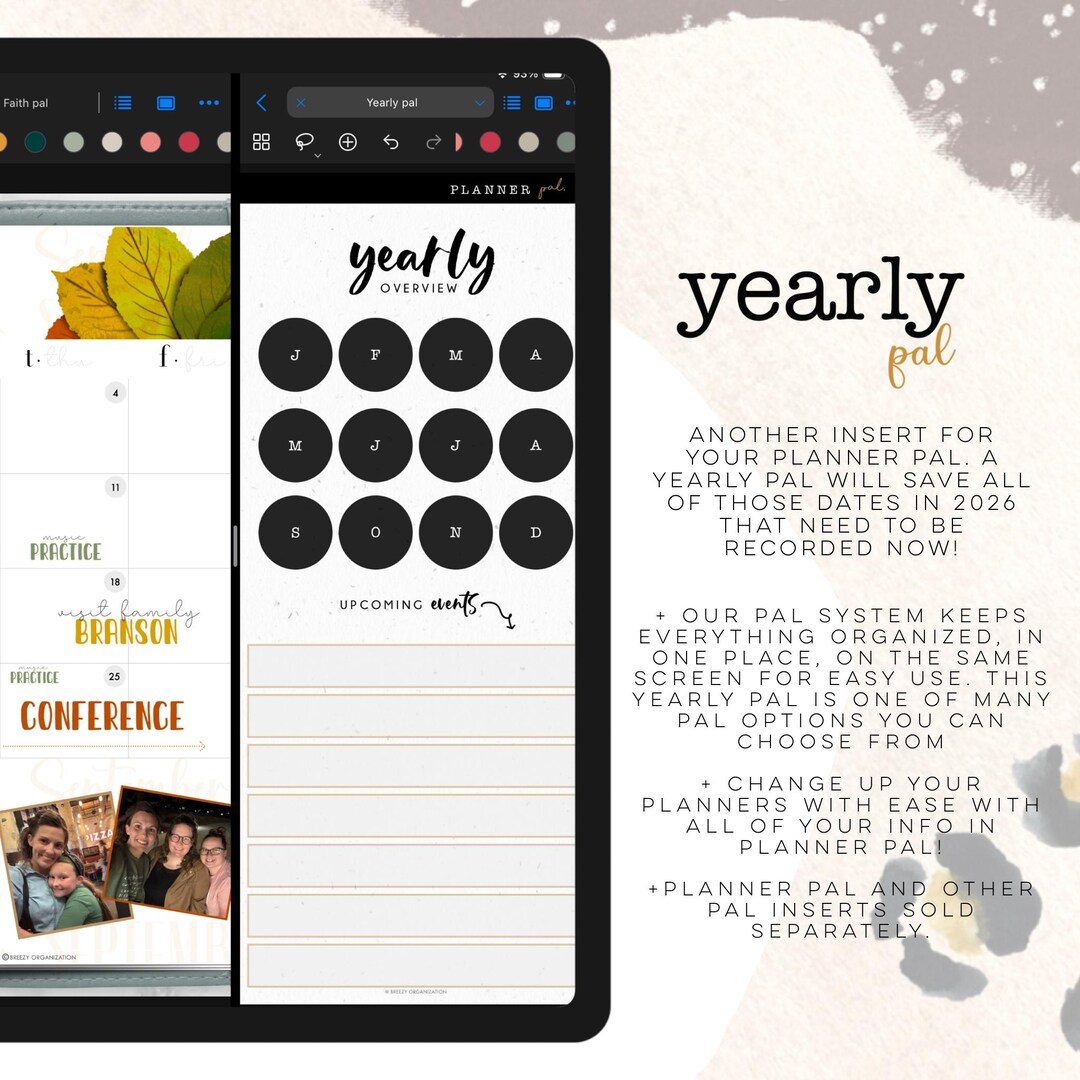 Yearly Pal | Sunday Start | the Digital Planning Organizing System ...